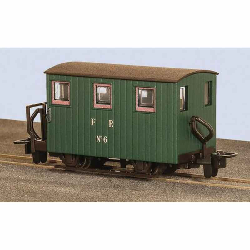PECO 00-9 Gauge FR Quarryman Coach, Green, Brake Coach (Single Balcony ...