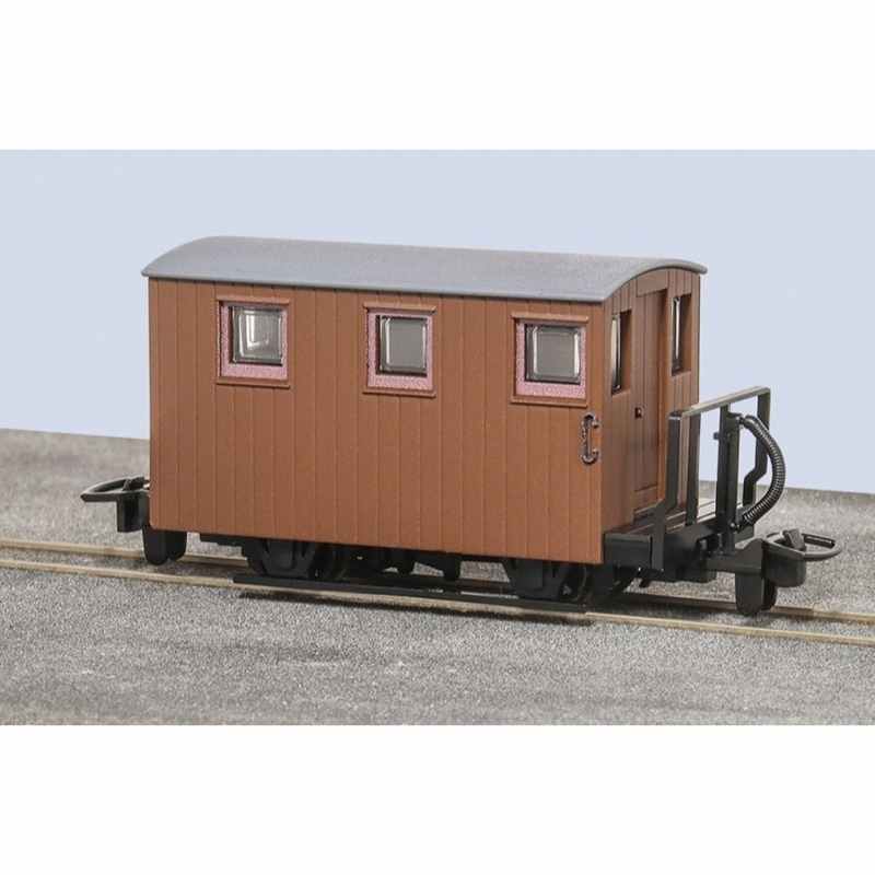 PECO 00-9 Gauge Ffestiniog Railways 4 wheel Brake Van, 1 Balcony Brown ...