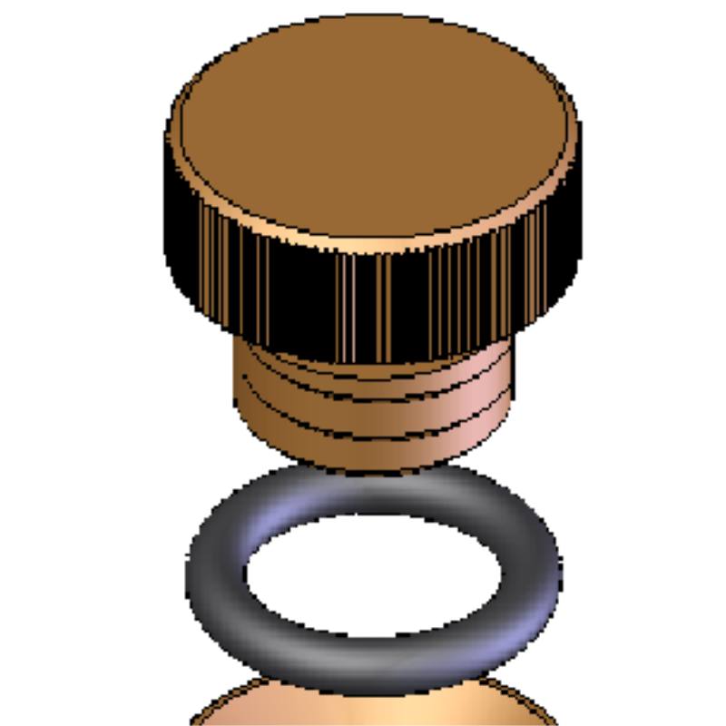 Roundhouse Lubricator cap + '0' ring - Threaded 3/8" x 24 UNF - Dream Steam
