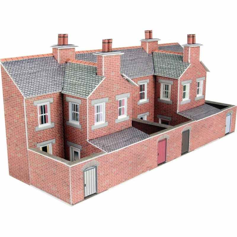 Metcalfe N Scale Low Relief Terraced House Backs Red Brick Style ...