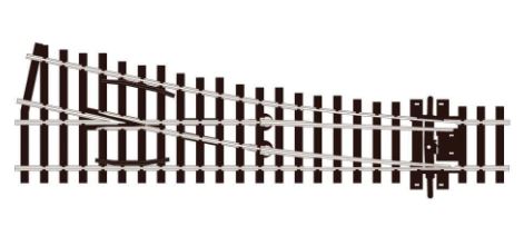 PECO OO Gauge Code 75 Turnout, Small Radius, Right Hand - Dream Steam